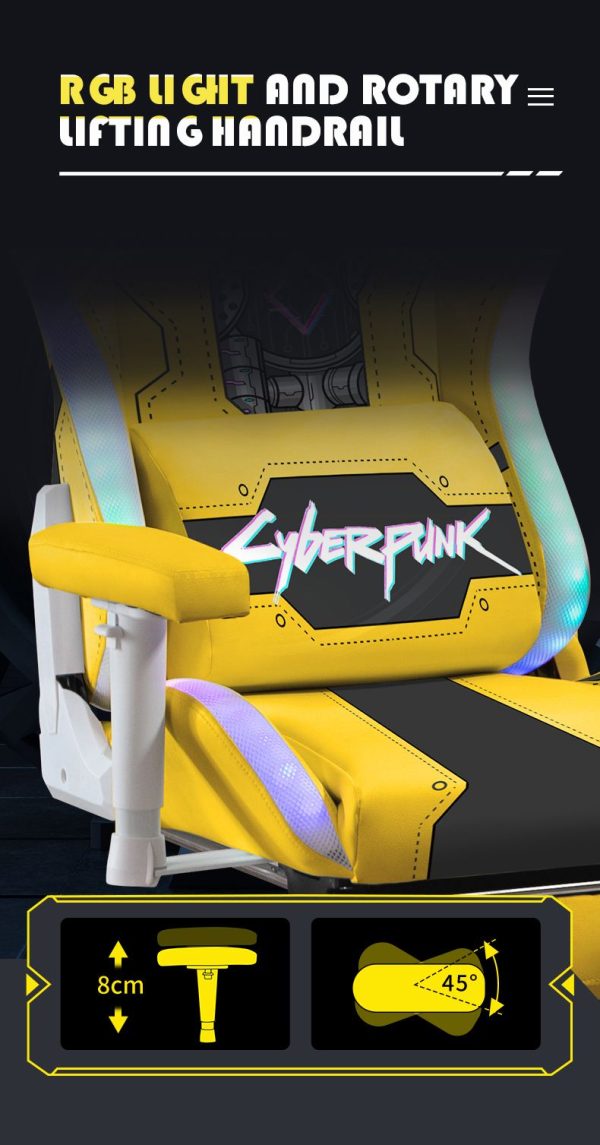 Cyberpunk Yellow Gaming Chair Computer Chair Custom Gaming Chair