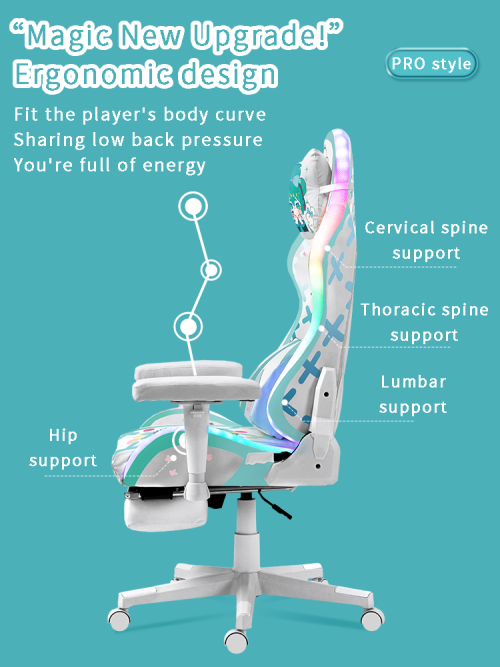Hatsune Miku Anime Style Gaming Chair Girls Cute Custom Gaming Chair
